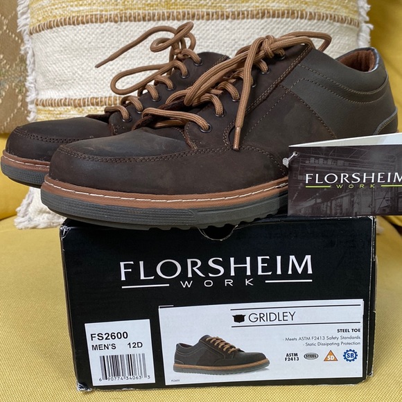 Florsheim | Shoes | Florsheim Work Gridley 2 D Wide Steel Toe Brown ...